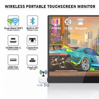 Factory Direct Sale Wifi Wireless Miracast Touchscreen 16 inch 1080P ...